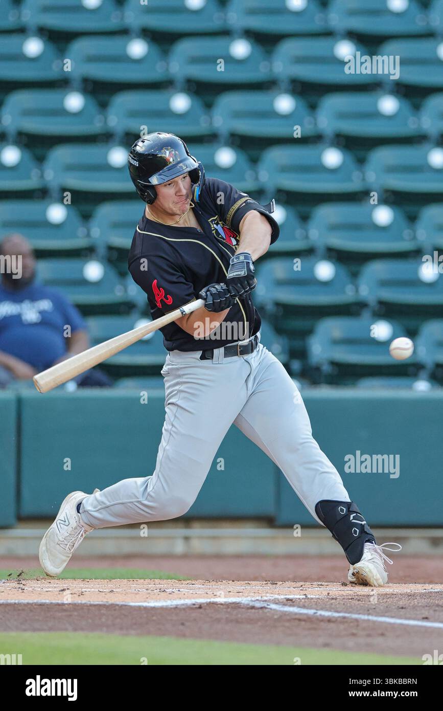 Winston-Salem, NC: Rome Emperors left field Titus Dumitru (34) fouls ...