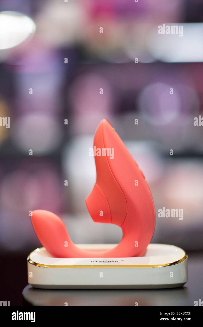 A Womanizer sextoy is displayed at the Passage du Desir Pont Neuf shop ...