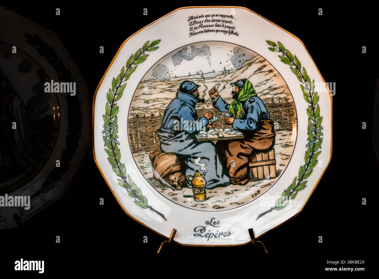 Antique patriotic plate - Lanternier Limoges 1917 - JOB - First World ...