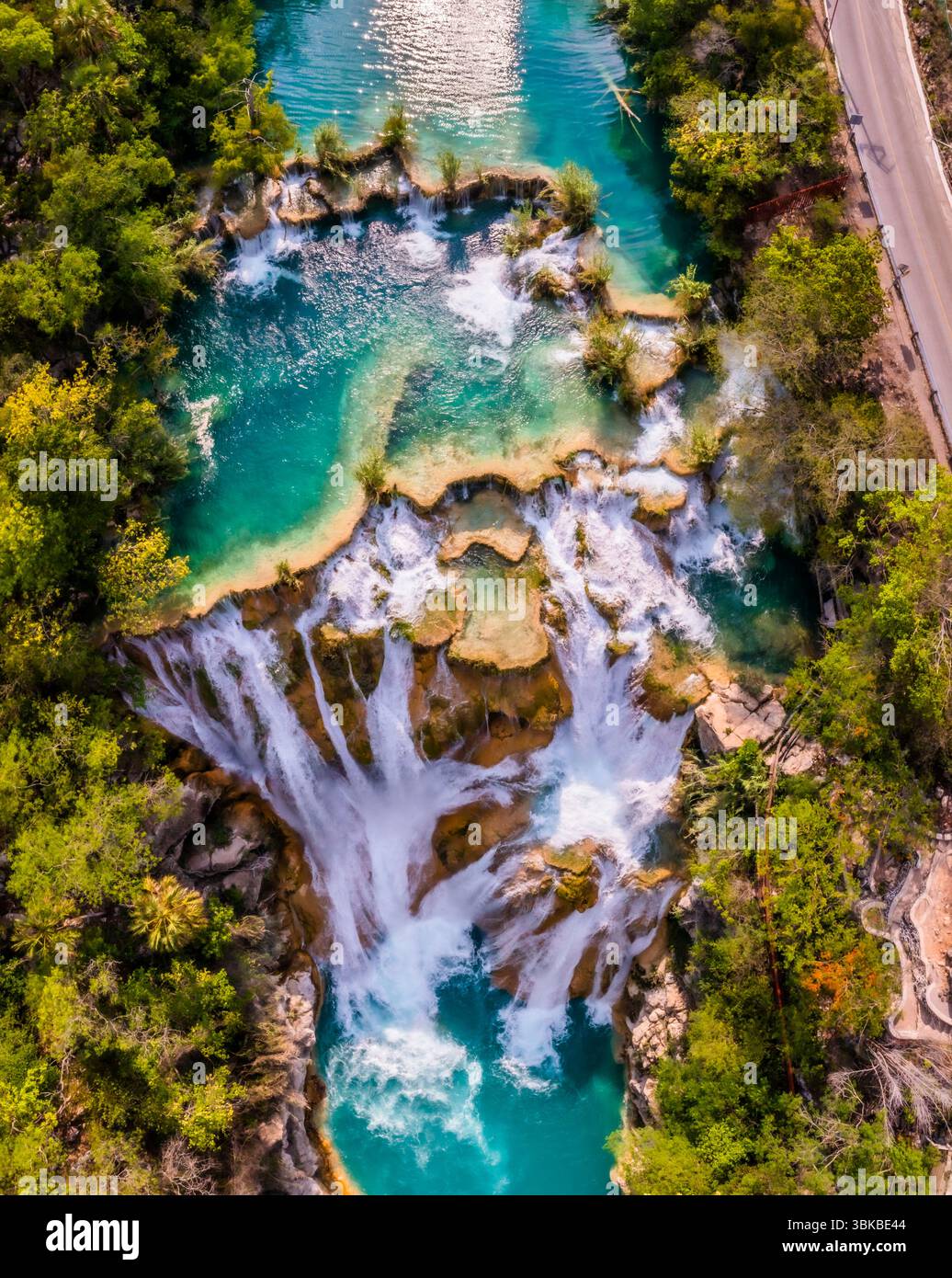 El Meco Waterfall, Huasteca Potosina in the State of San Luis Potosí ...