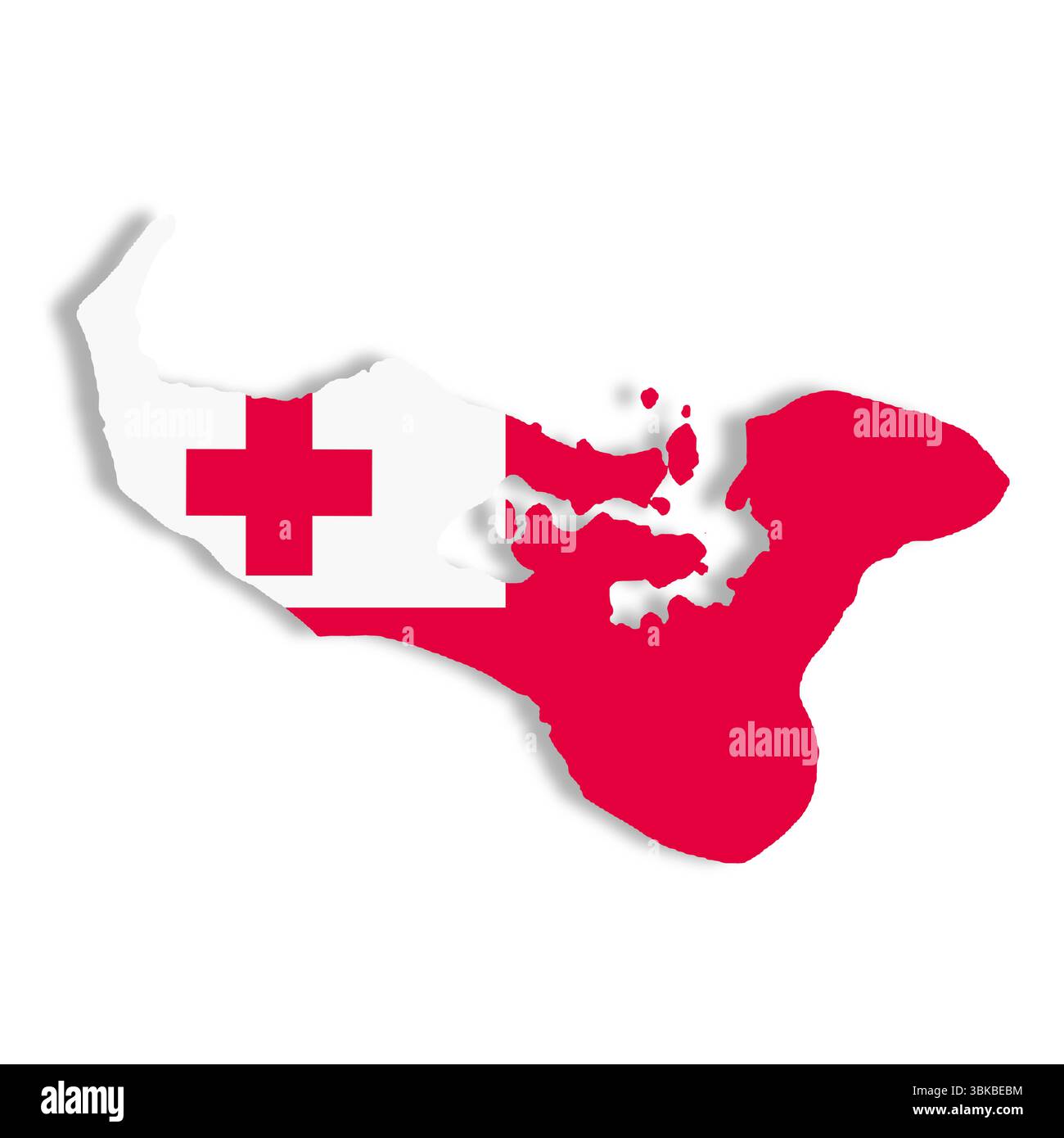 Tonga Tongatapu flag map on white Stock Photo - Alamy