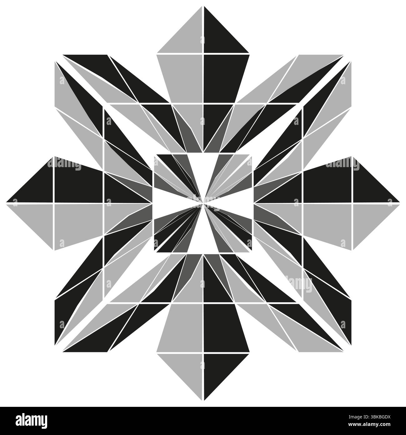 Radial line pattern. Abstract starburst form. Geometric dynamic shape. Vector optical illusion ...