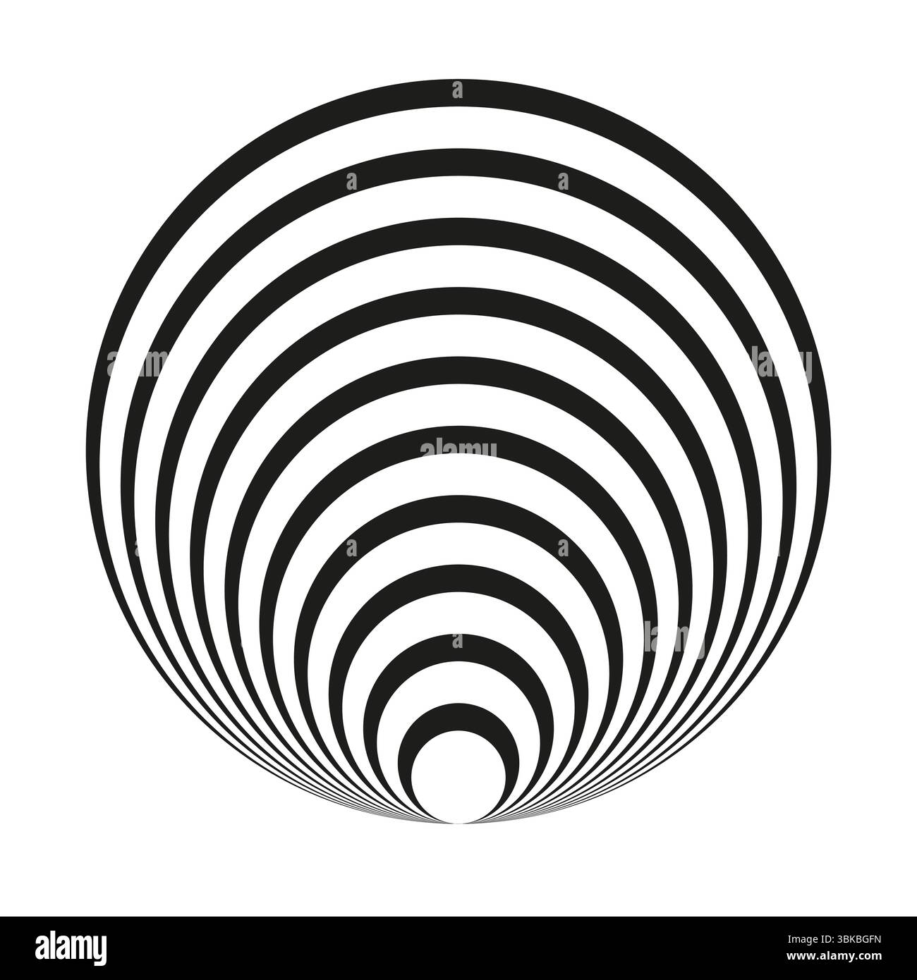 Concentric arc design. Circular ring layers. Vector spiral pattern ...