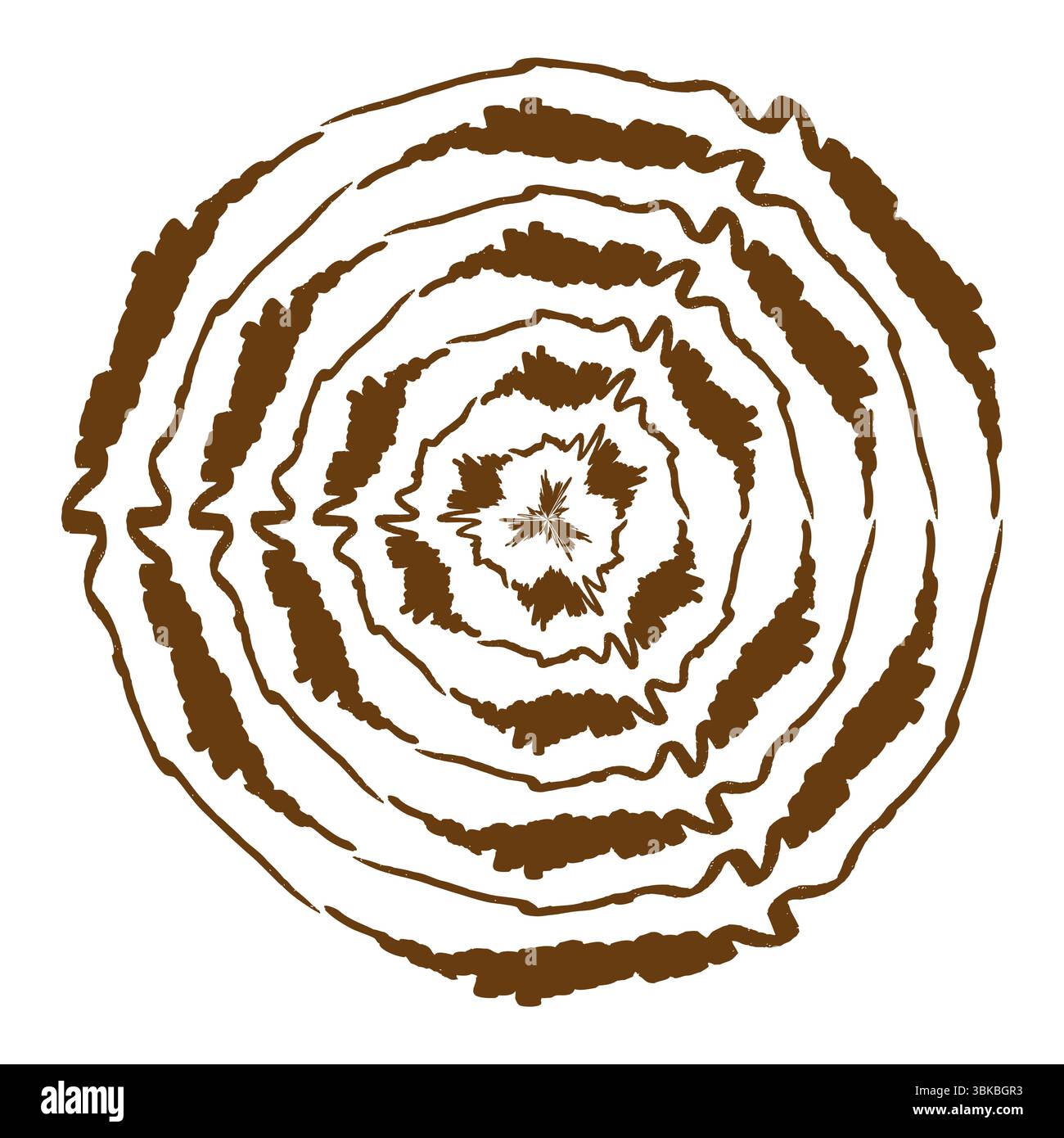 Tree trunk rings. Wood growth texture. Brown vector surface. Abstract ...