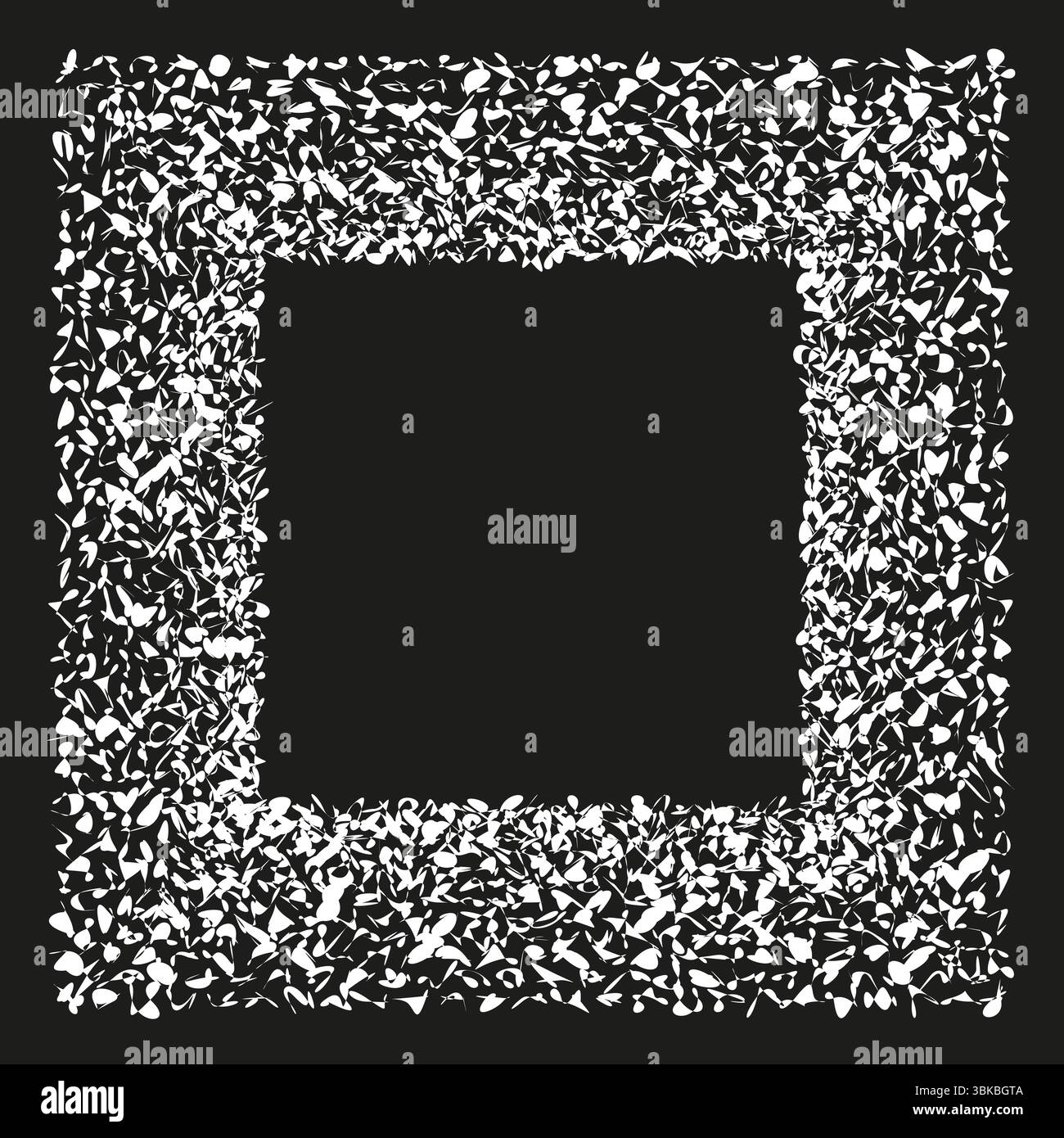 Square dot icon. White spotted border. Abstract black shape. Vector ...