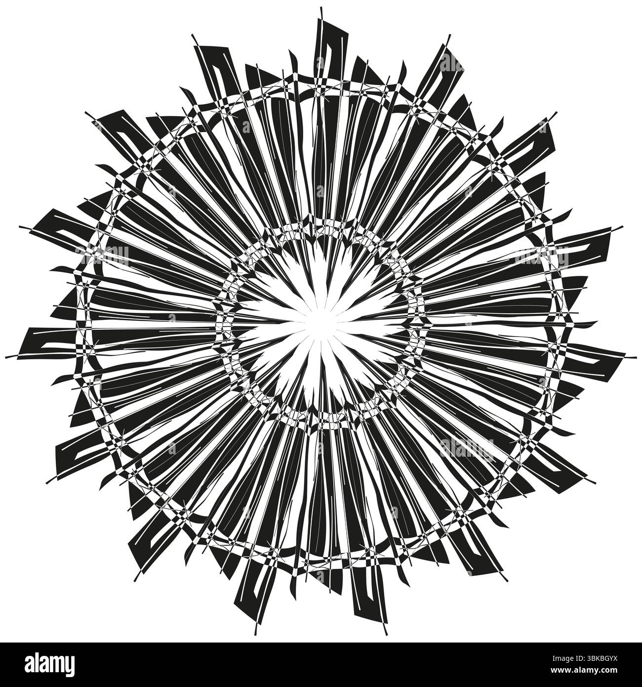 Arrow burst icon. Radial dynamic shape. Abstract attack figure. Vector ...