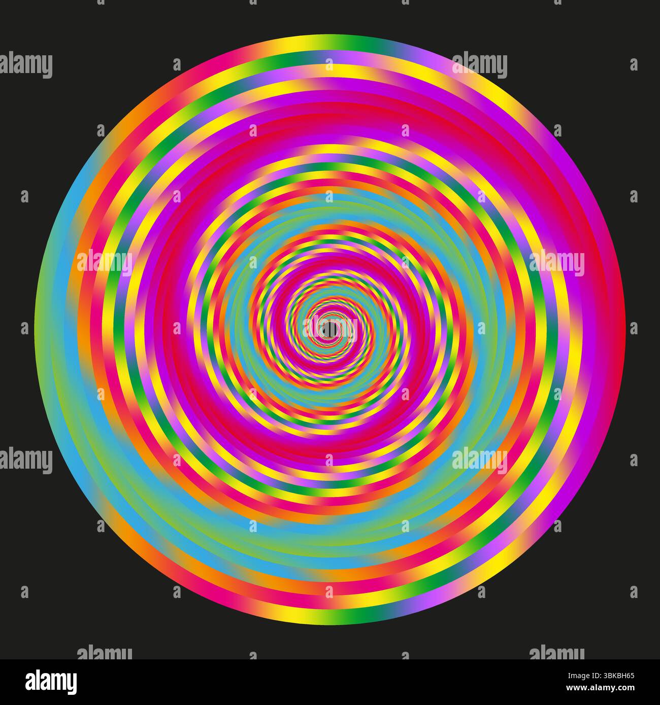 Colorful spiral design. Swirl pattern element. Vector hypnotic circle. Rainbow gradient spiral ...