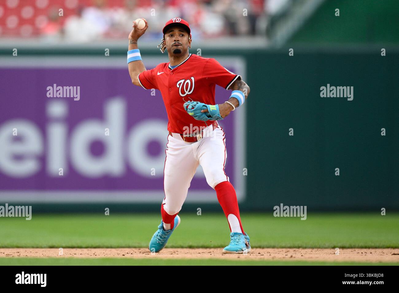 Washington Nationals shortstop Nasim Nunez (26) in action during a ...