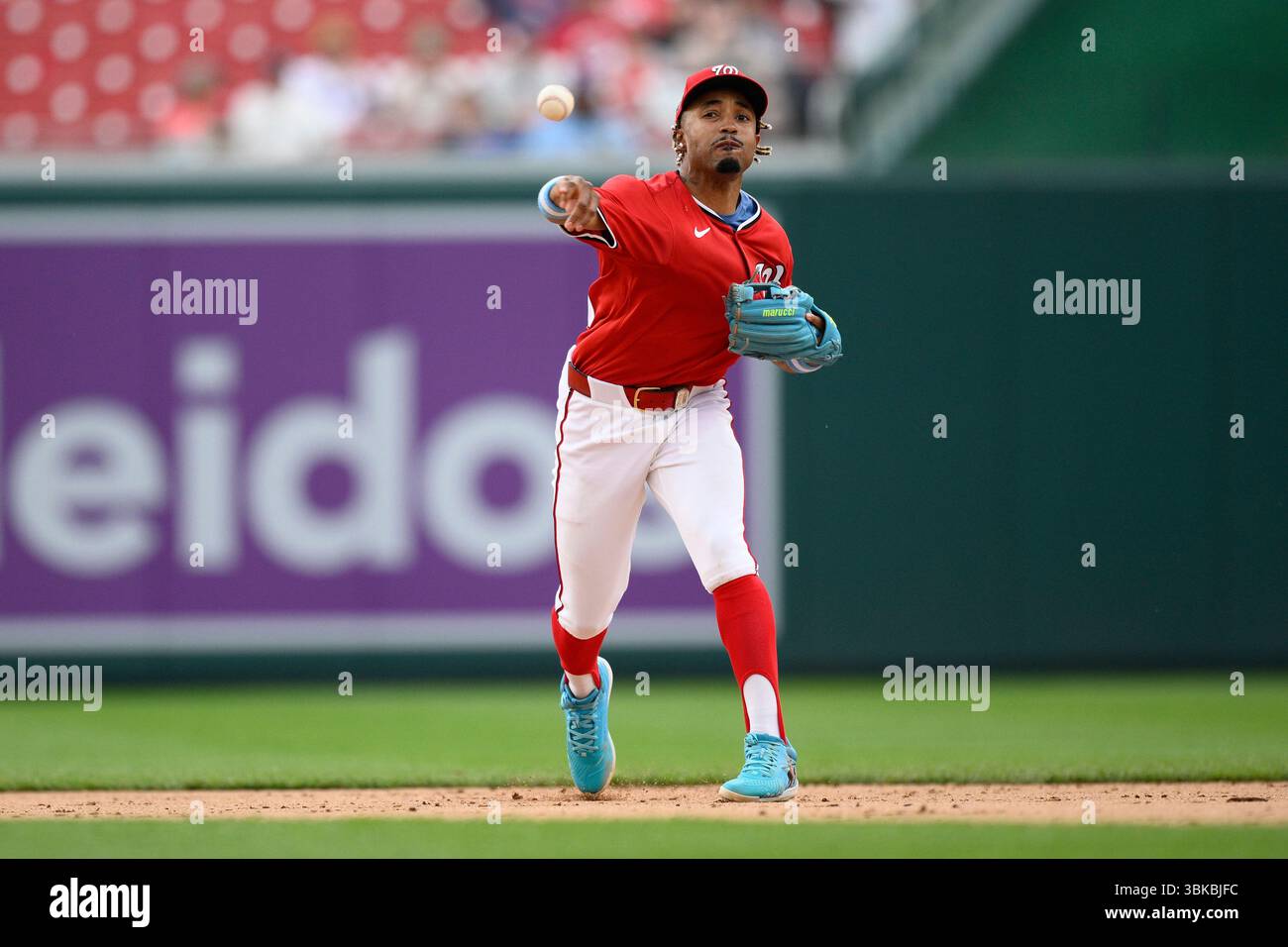 Washington Nationals shortstop Nasim Nunez (26) in action during a ...