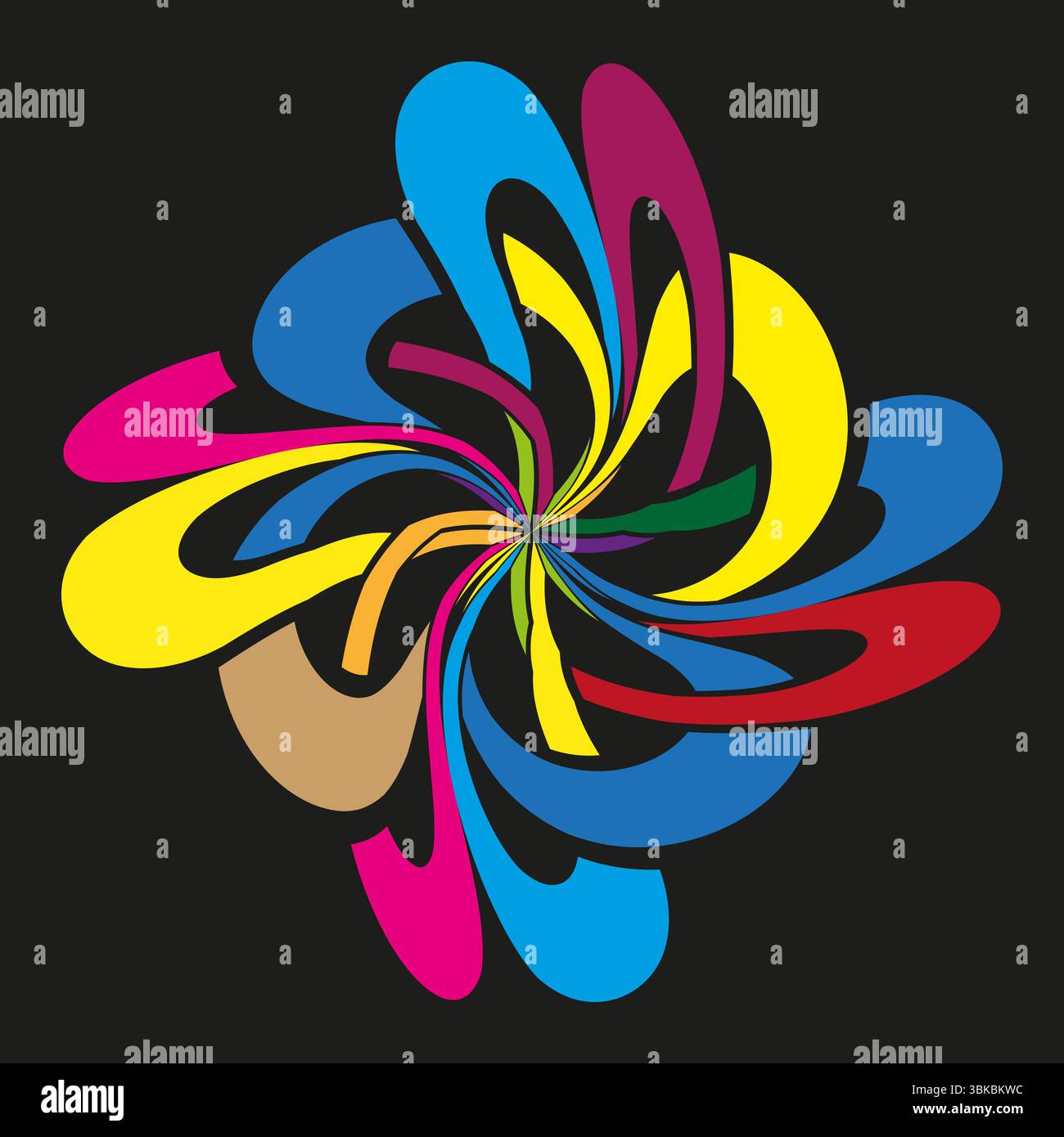Colorful knot illustration. Vibrant swirl pattern. Vector abstract ...
