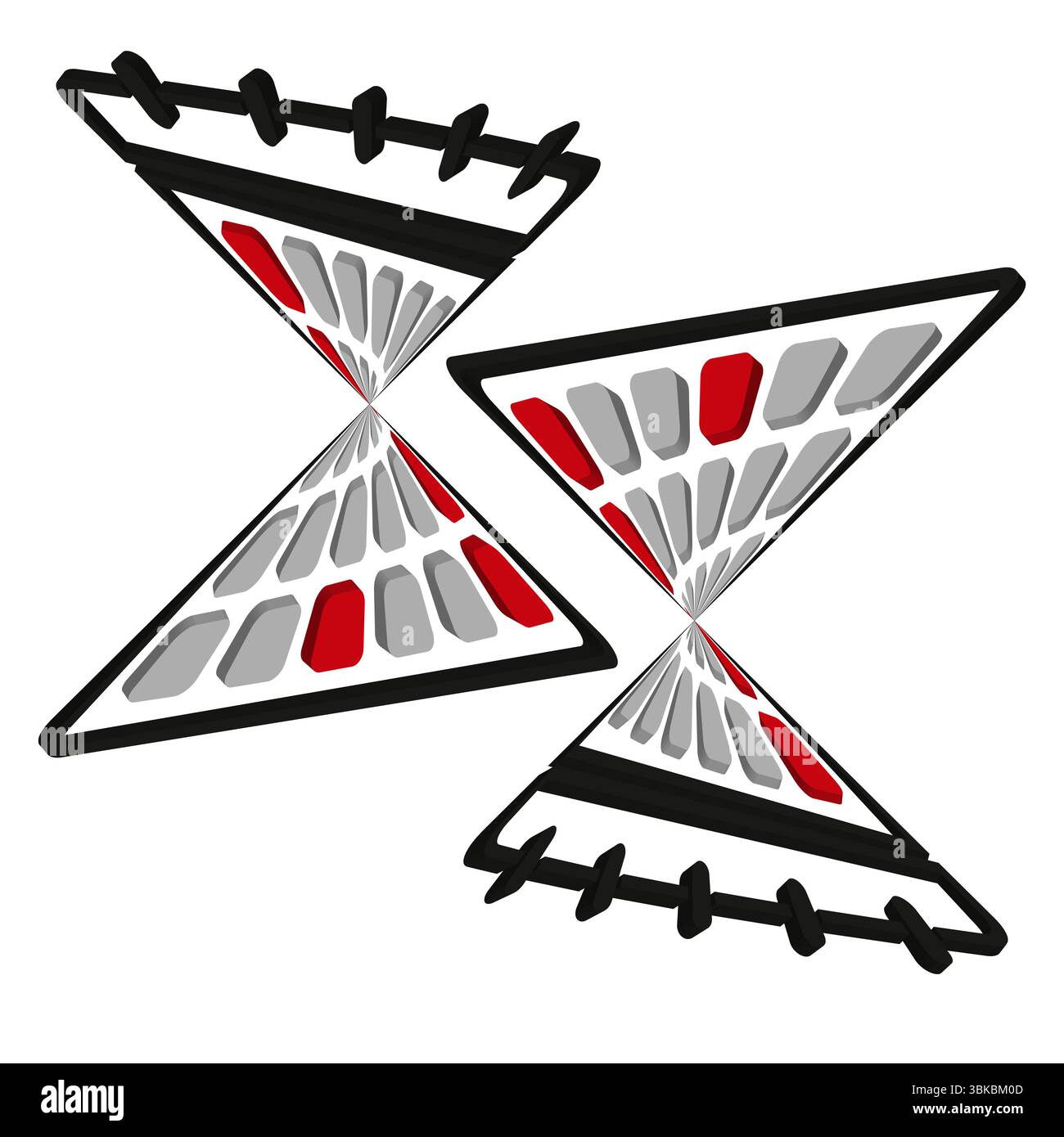 Crossed arrow pattern. Black red design. Bold symmetry direction ...