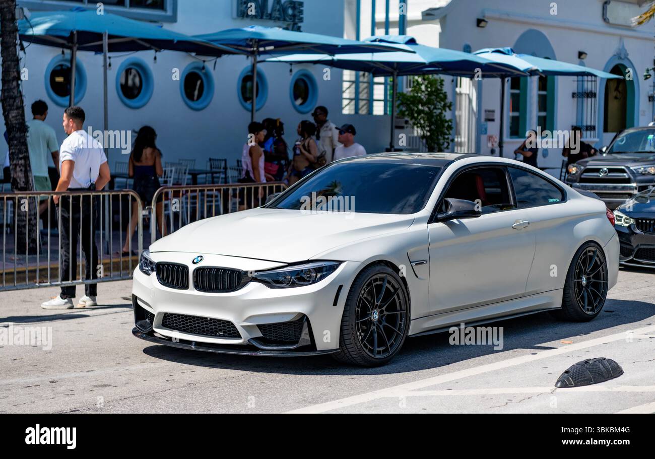 Miami, Florida, USA - April 04, 2025: BMW M4 F82 coupe car. Luxury ...