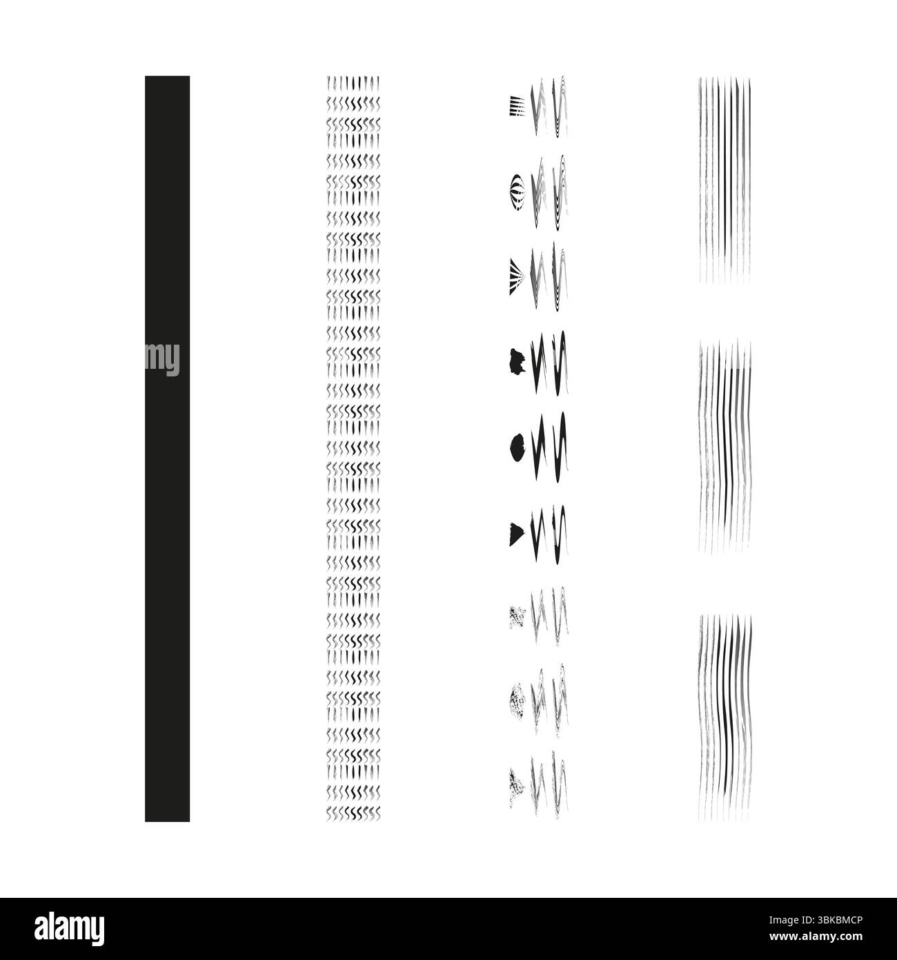 Line style elements. Vector stripe samples. Varied stroke icons ...