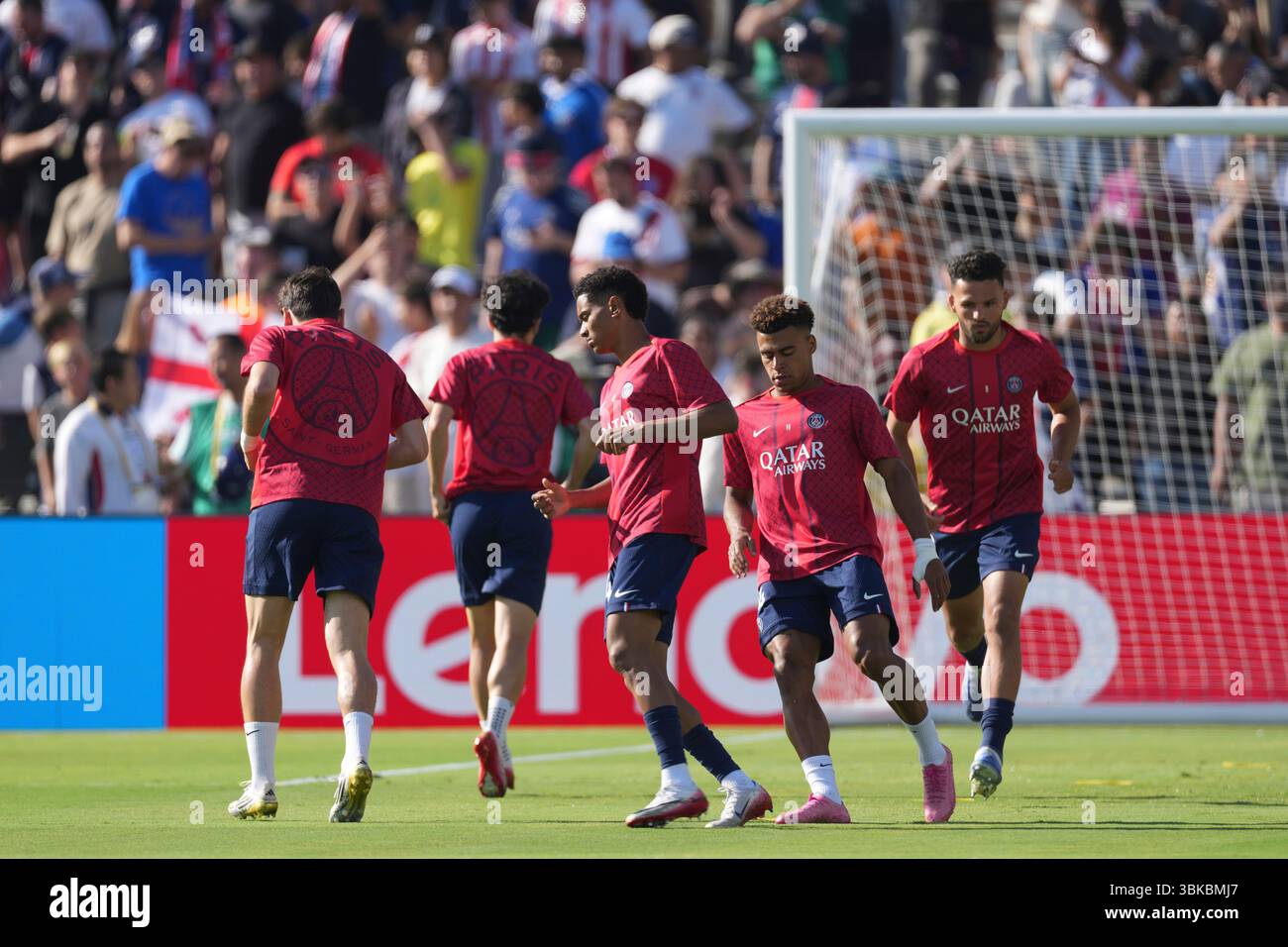 Paris Saint-Germain players warm up before the Club World Cup group B ...