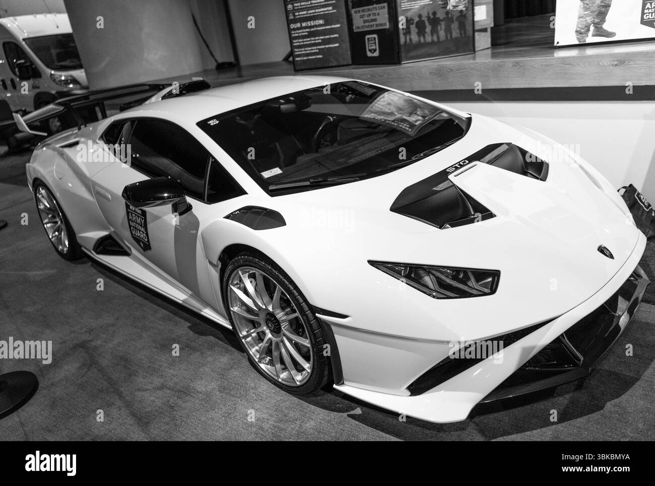 New York City, USA - March 27, 2024: Lamborghini Huracan STO sportscar ...