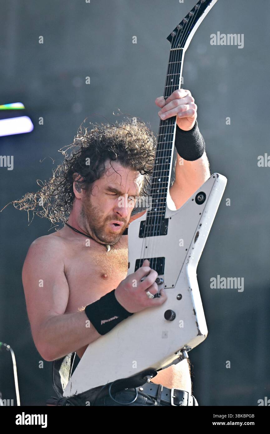 Clisson, France. 19th June, 2025. Airbourne performing live on stage at ...