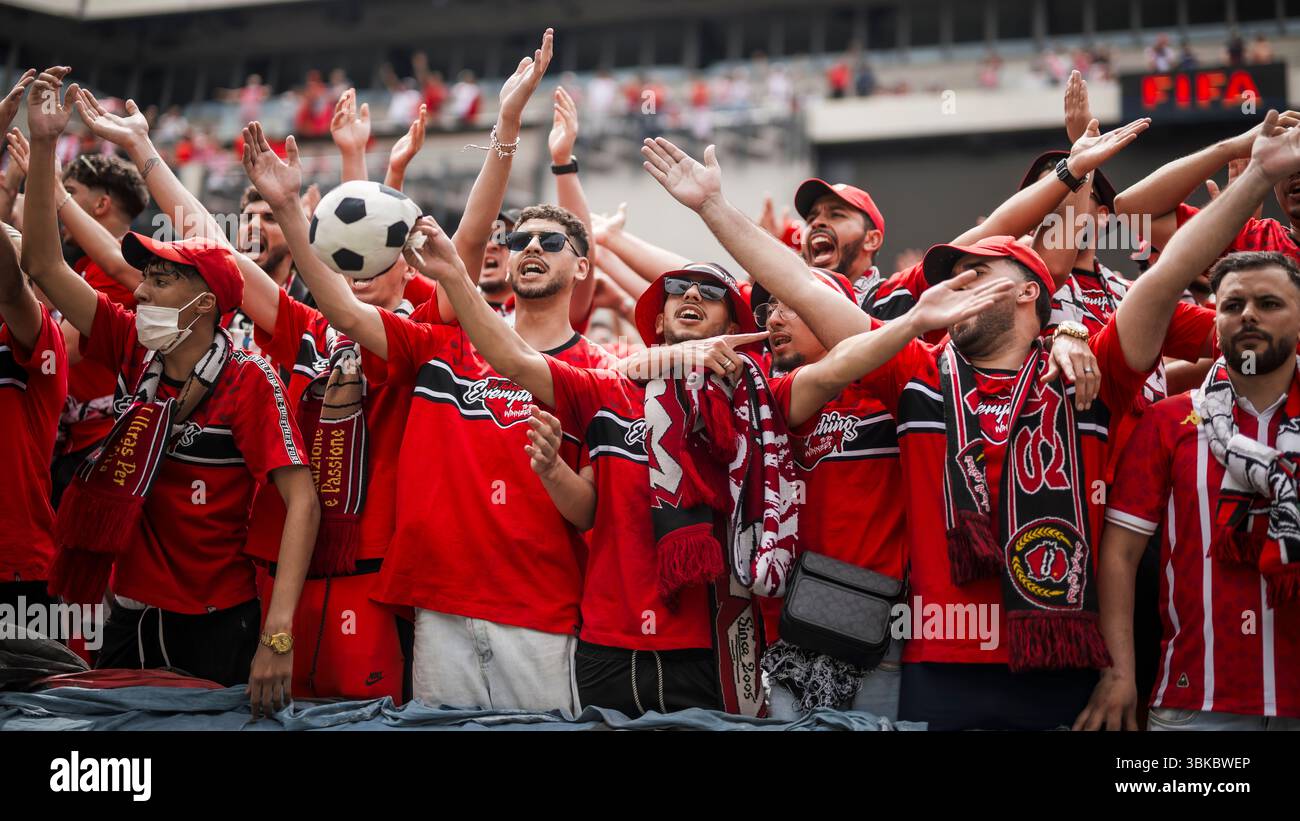 Fans of Wydad AC show their support prior to the FIFA Club World Cup ...