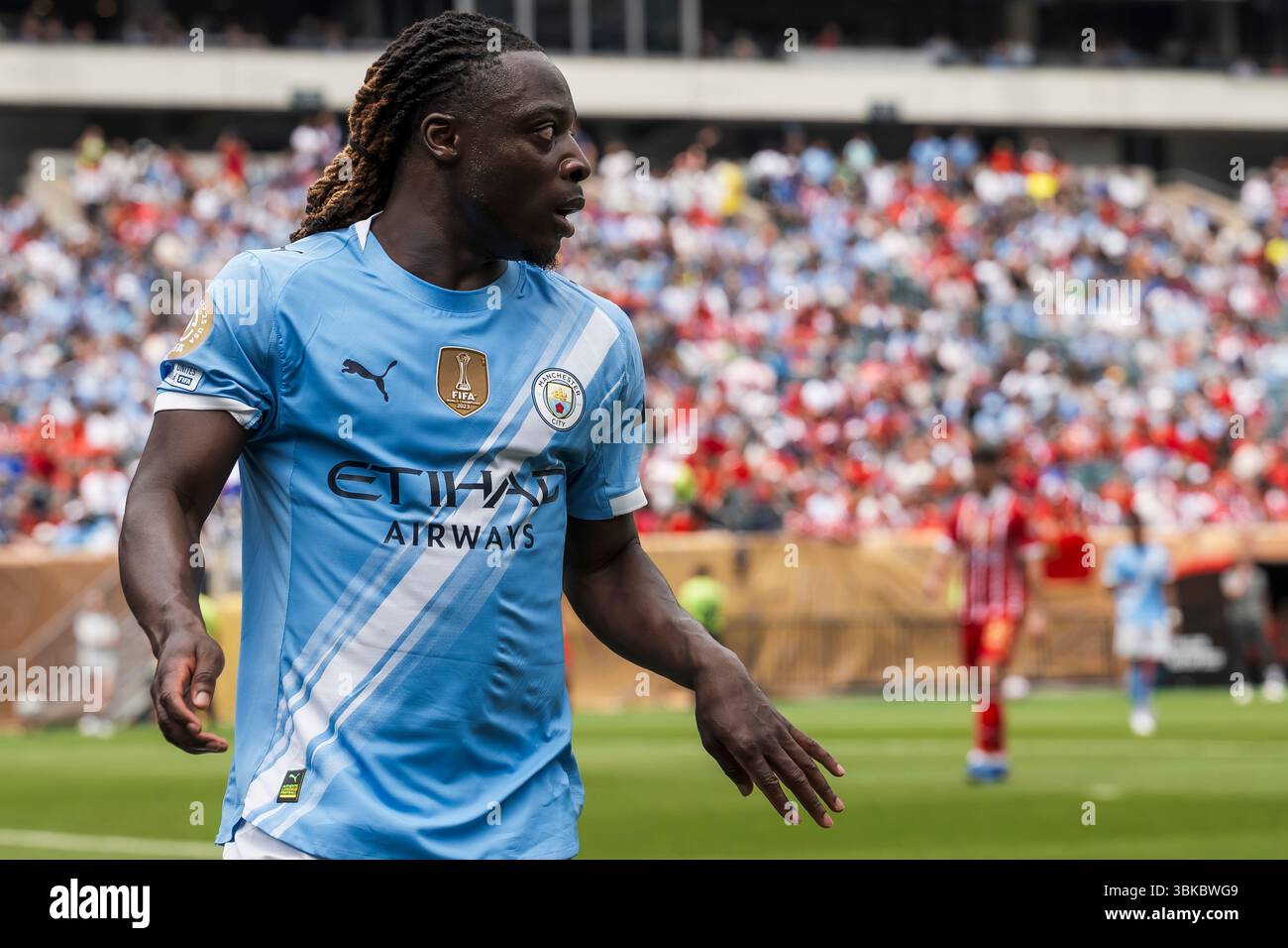 Jeremy Doku of Manchester City FC gestures during the FIFA Club World ...