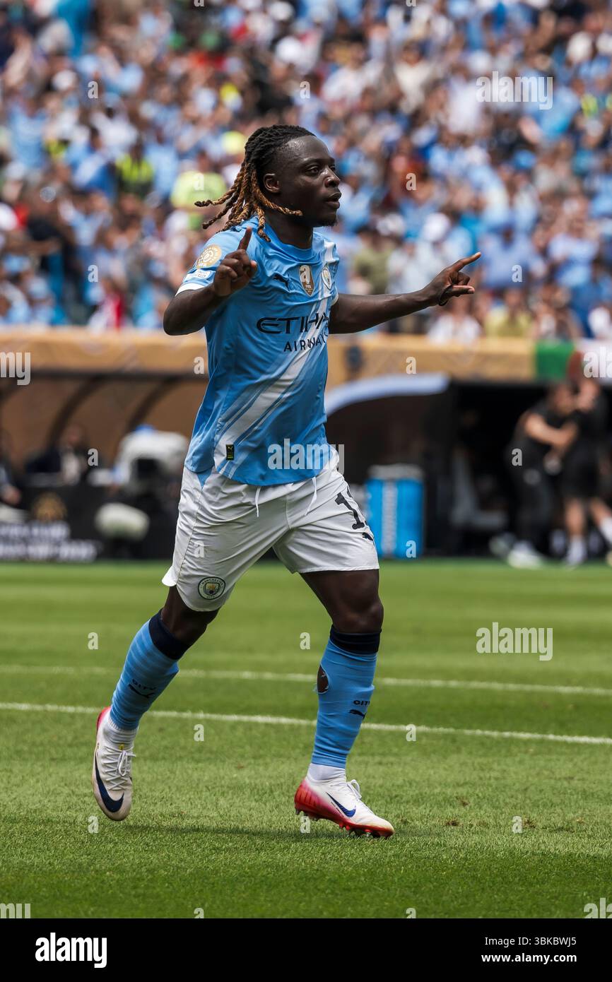 Jeremy Doku of Manchester City FC celebrates after scoring a goal ...