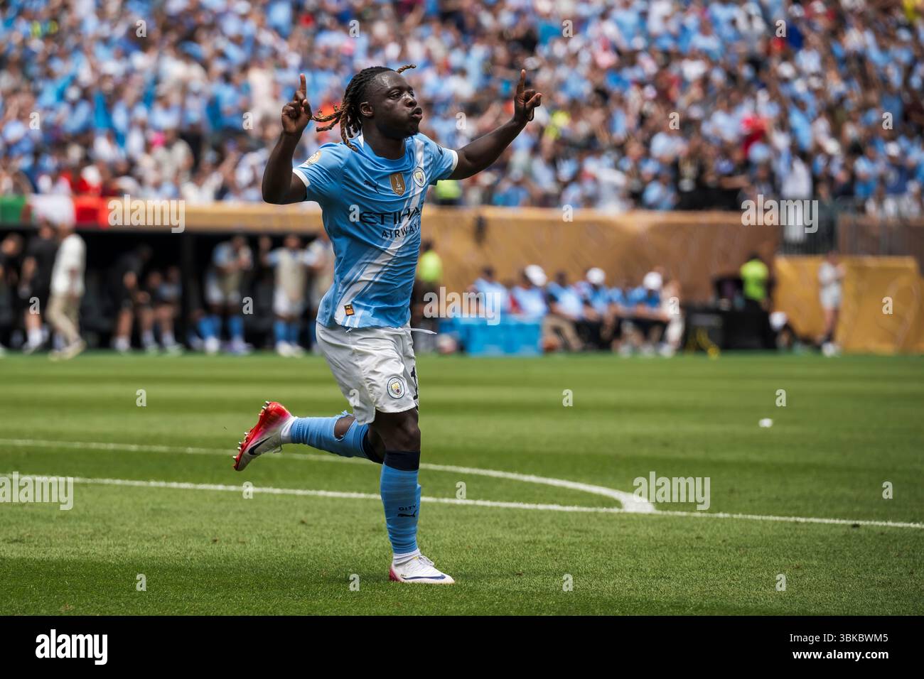Jeremy Doku of Manchester City FC celebrates after scoring a goal ...