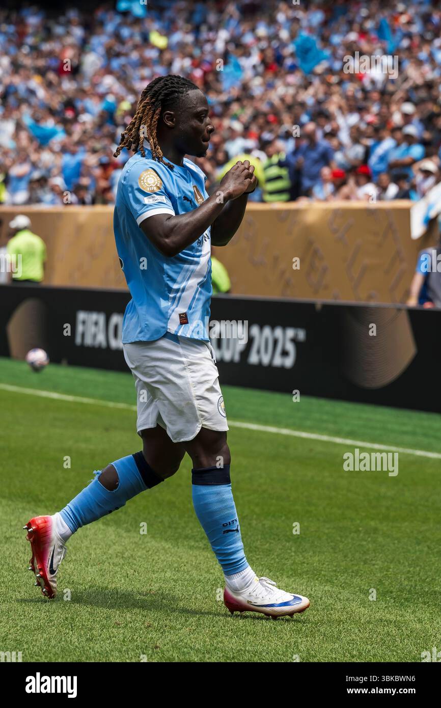 Jeremy Doku of Manchester City FC celebrates after scoring a goal ...