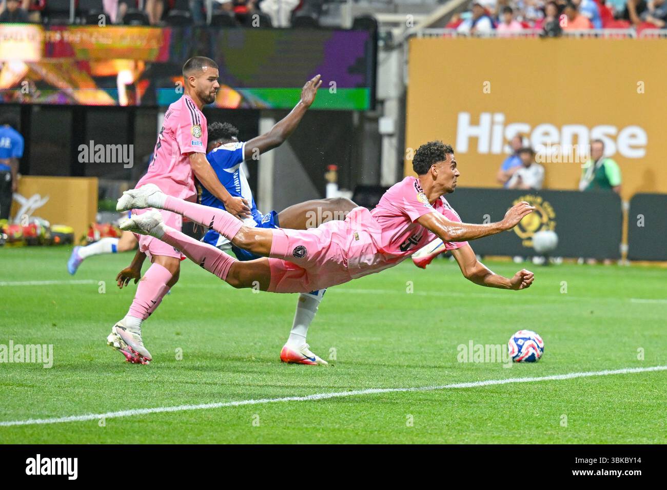 ATLANTA, GA – JUNE 19: Ian Fray #17 of Miami dives on defense during ...