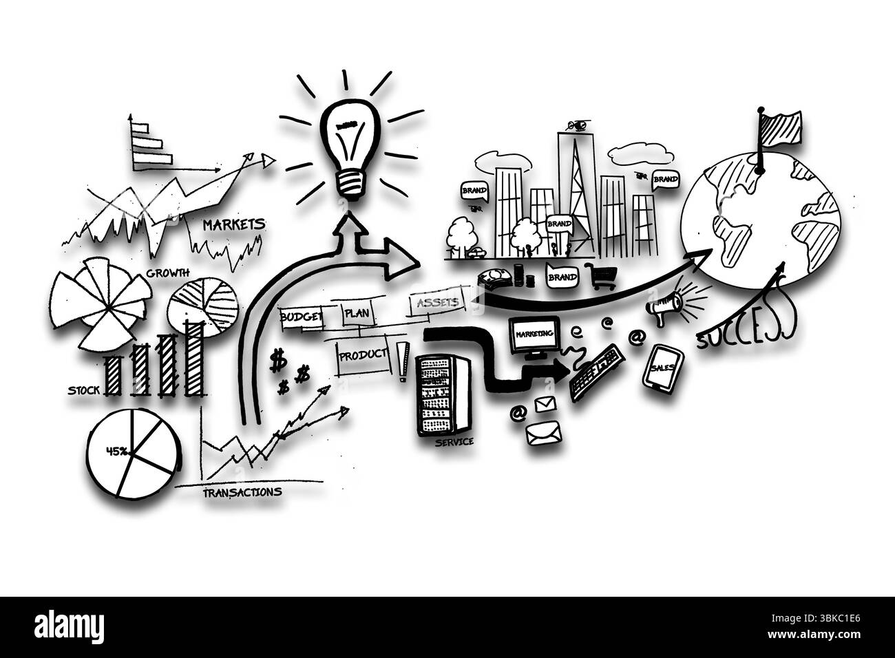 Business growth chart computer Cut Out Stock Images & Pictures - Alamy