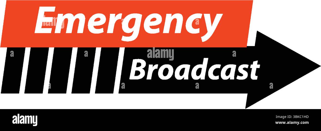 Bold vector design highlighting emergency broadcast with striking red ...