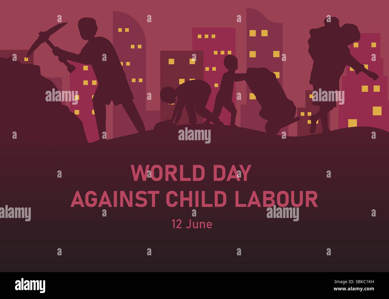 World Day Against Child Labour evocative illustration displaying ...