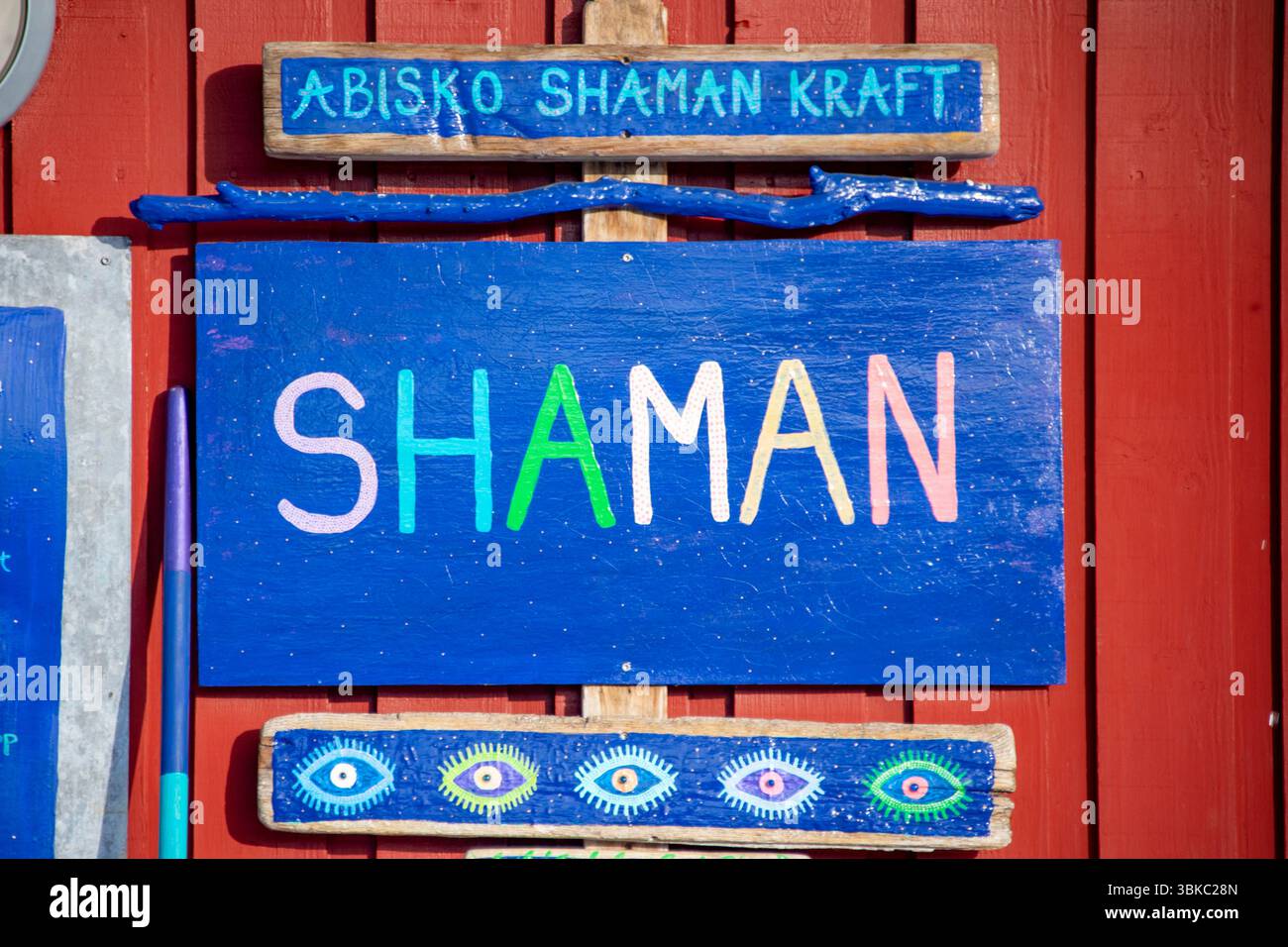 Shaman Reader Sign in Lapland Stock Photo - Alamy