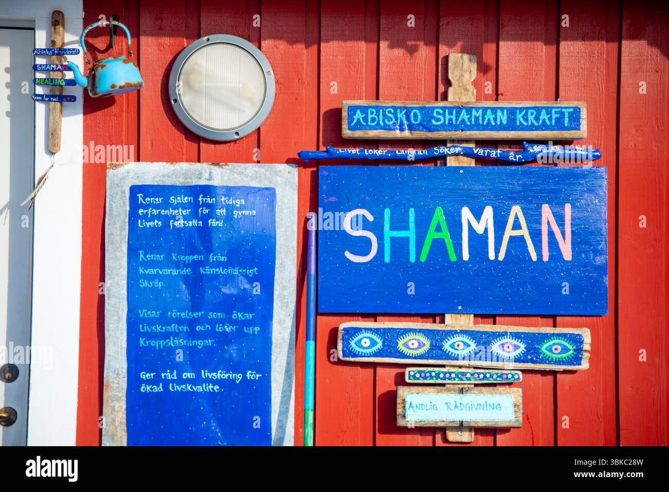 Shaman Reader Sign in Lapland Stock Photo - Alamy
