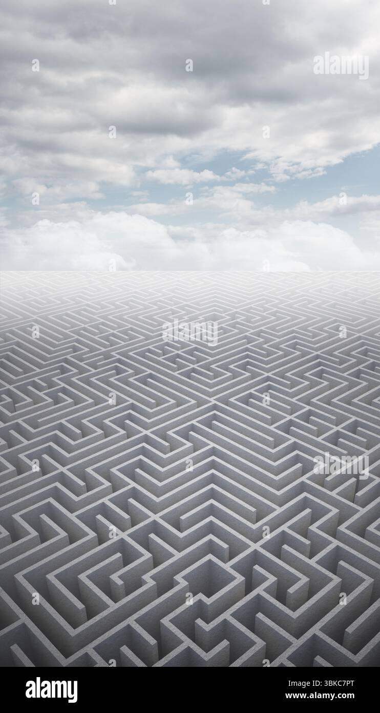 Maze three lines hi-res stock photography and images - Alamy