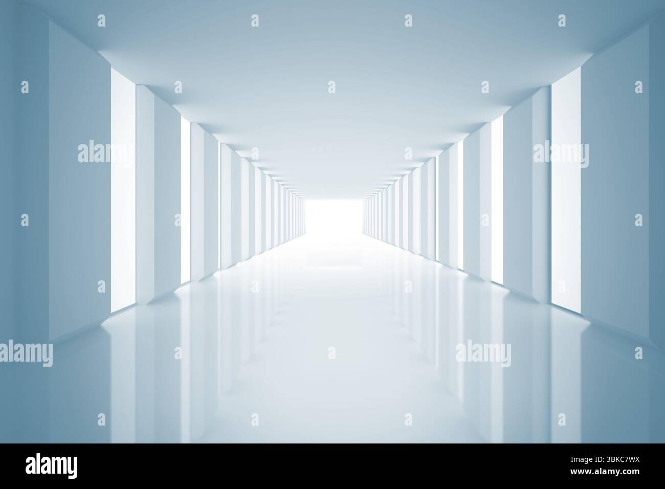 Lit up white modern hallway Stock Photo - Alamy