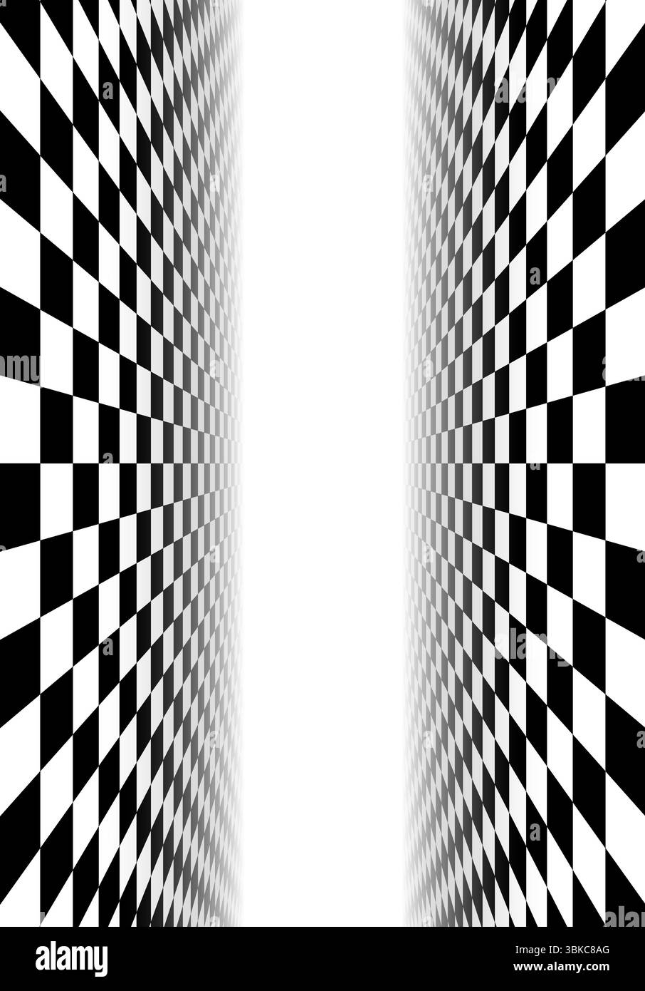 Black and white checkered perspective grid frame. Chessboard left and ...