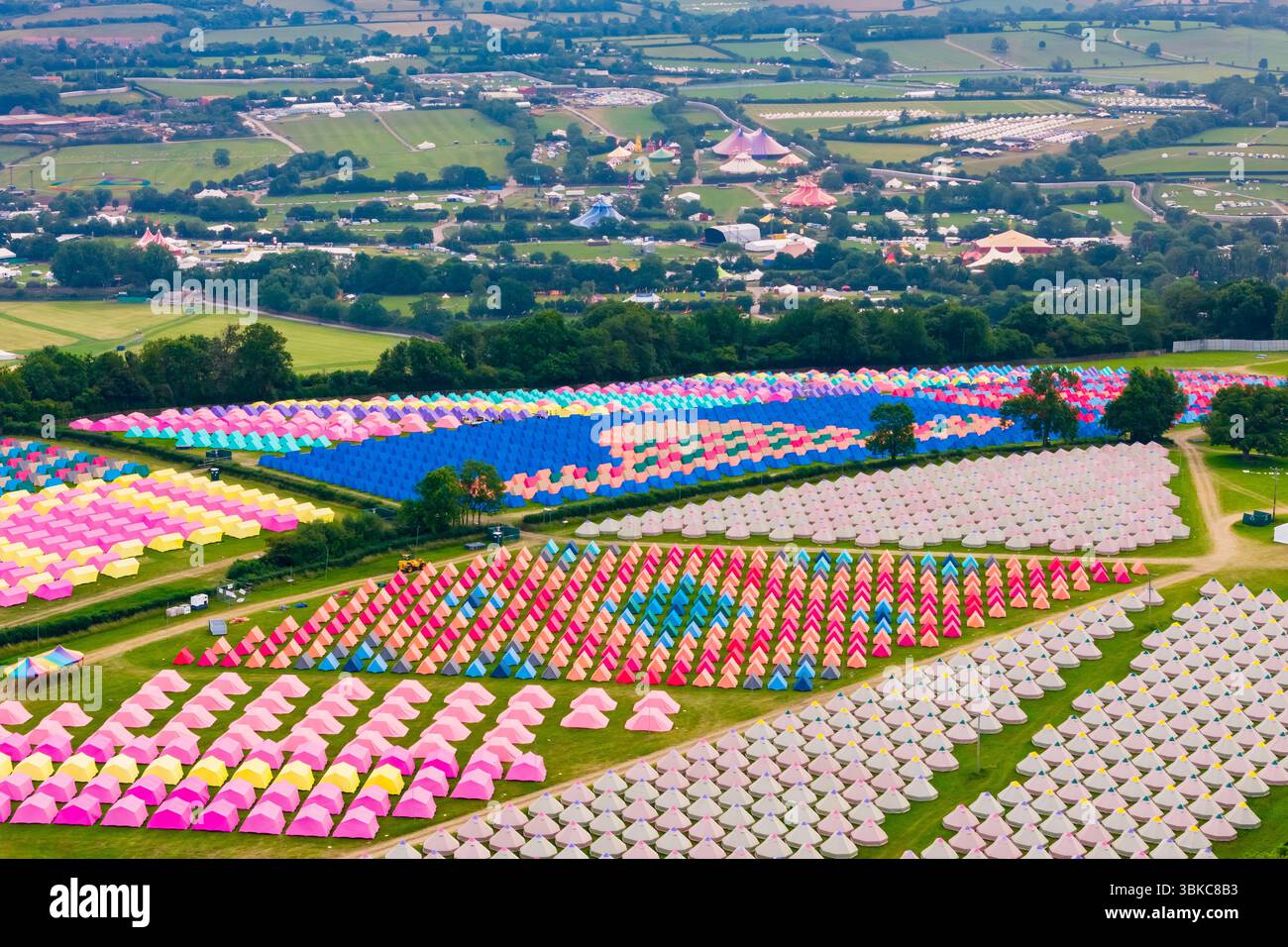 Worthy Farm, Pilton, Somerset, UK. 20th June 2025. General aerial view ...