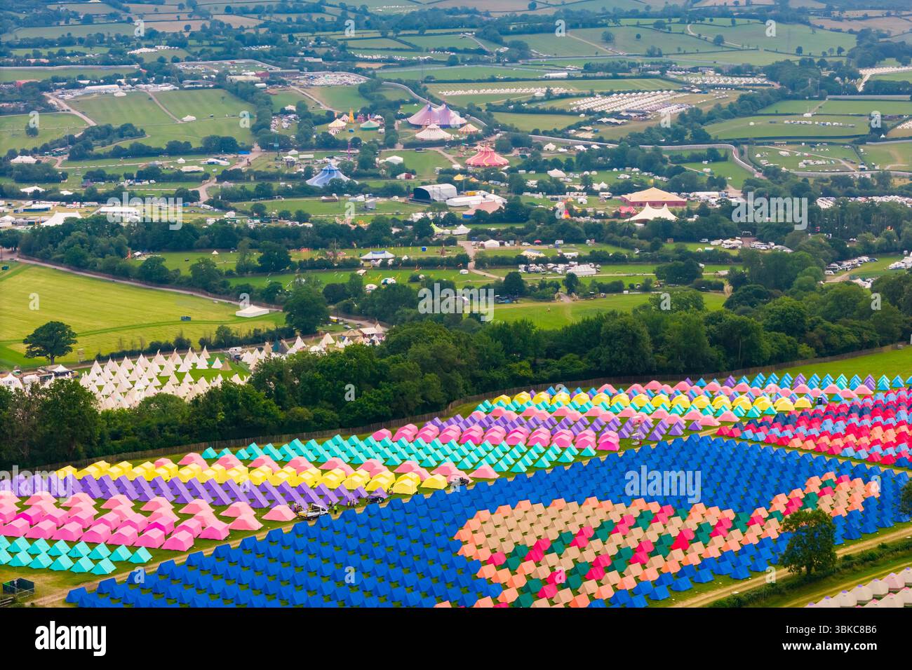 Worthy Farm, Pilton, Somerset, UK. 20th June 2025. General aerial view ...