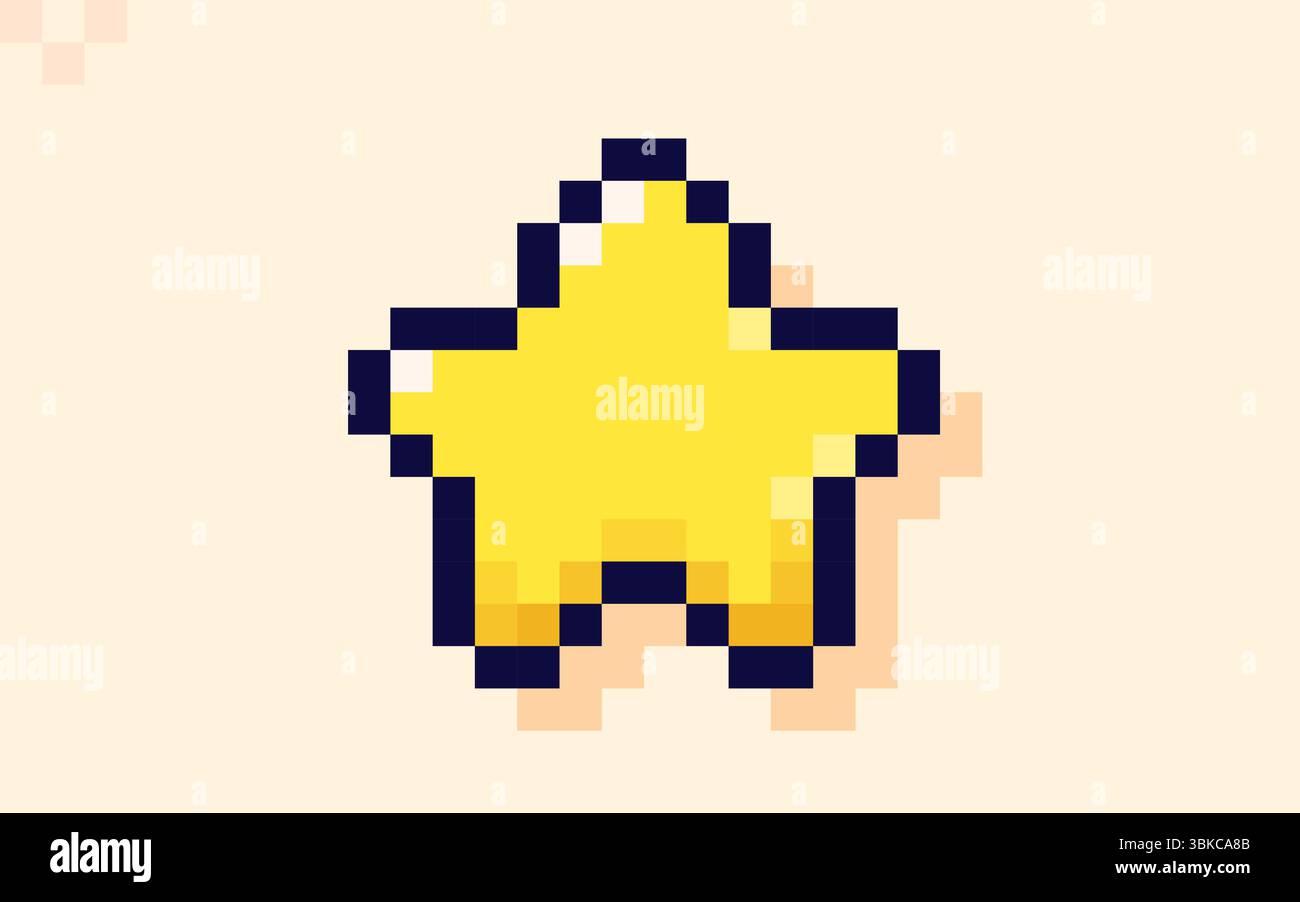 Yellow star icon drawn in pixel art style Stock Vector Image & Art - Alamy