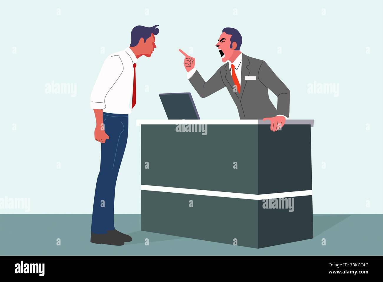 conflict business performance concept, two mad angry business man ...