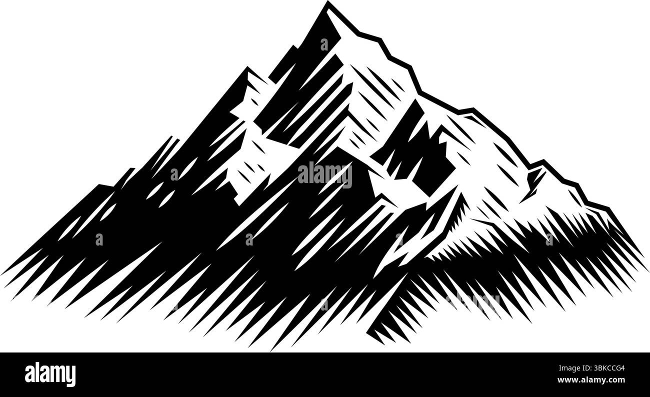 Mountains Range Woodcut Engraved Style Drawing Stock Vector Image & Art ...
