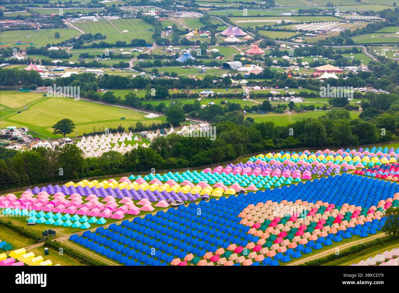 Worthy Farm, Pilton, Somerset, UK. 20th June 2025. General aerial view ...