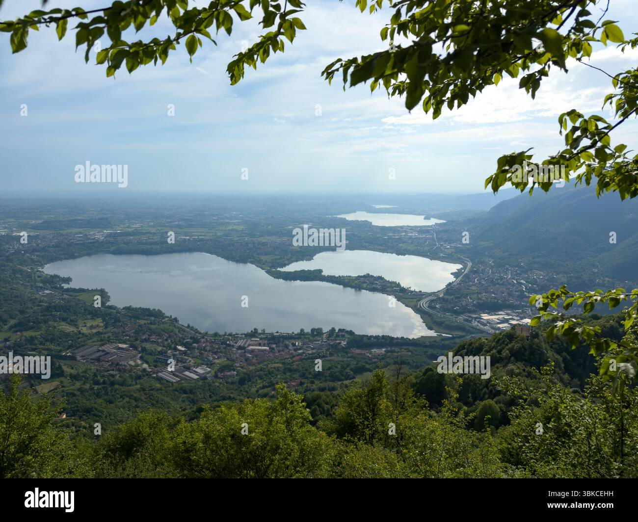 panoramic view of the Annone and Pusiano lakes from the top of Mount ...