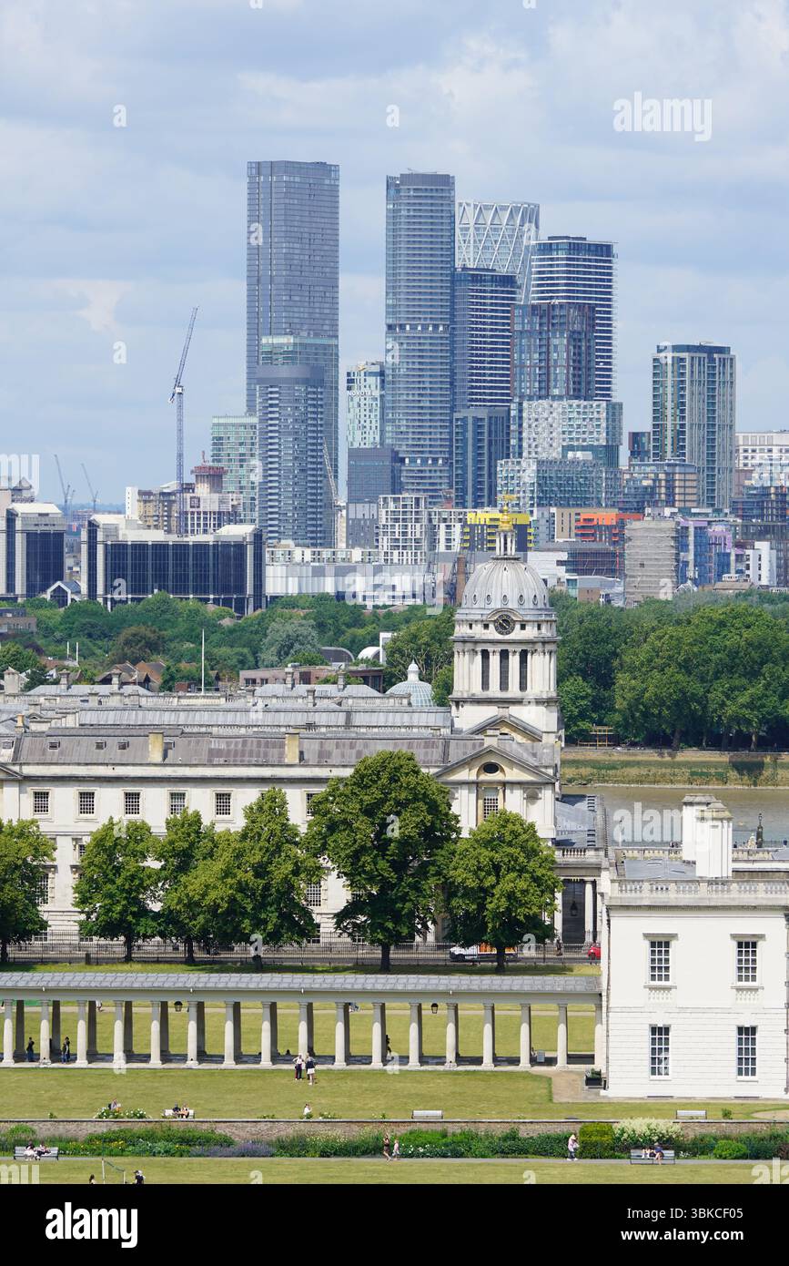 View of Historic Buildings with Modern Cityscape in the Background ...