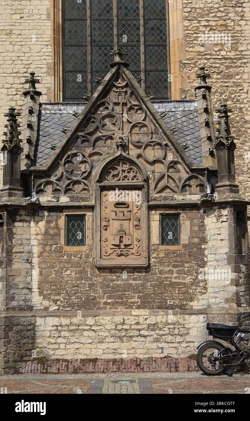 Gothic Grote Sint-Laurenskerk church exterior detail with relief ...