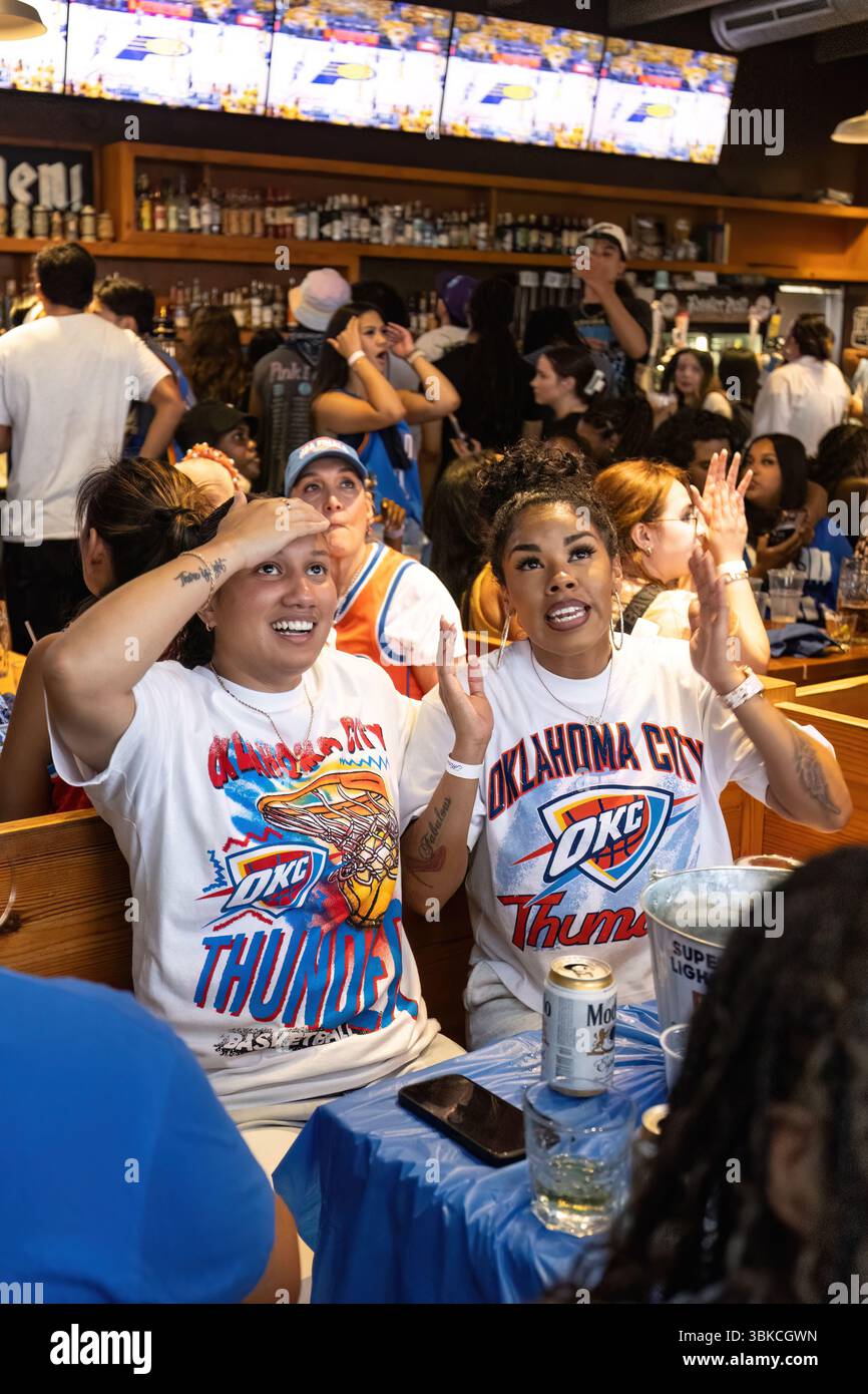 Oklahoma City, United States. 19th June, 2025. Thunder fans react ...