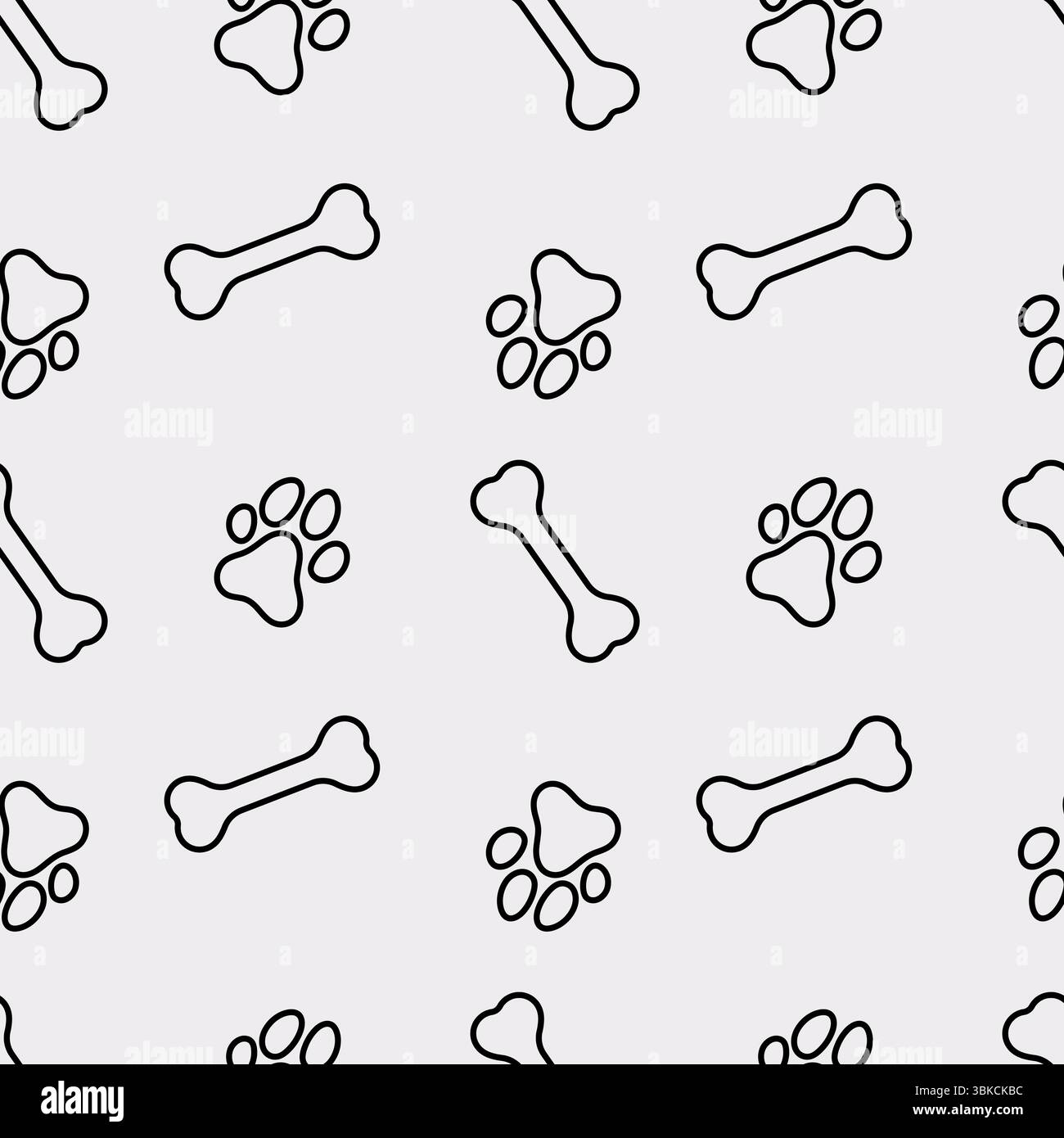 Dog Paw Seamless pattern. Dog footprint and bone repeating pattern ...