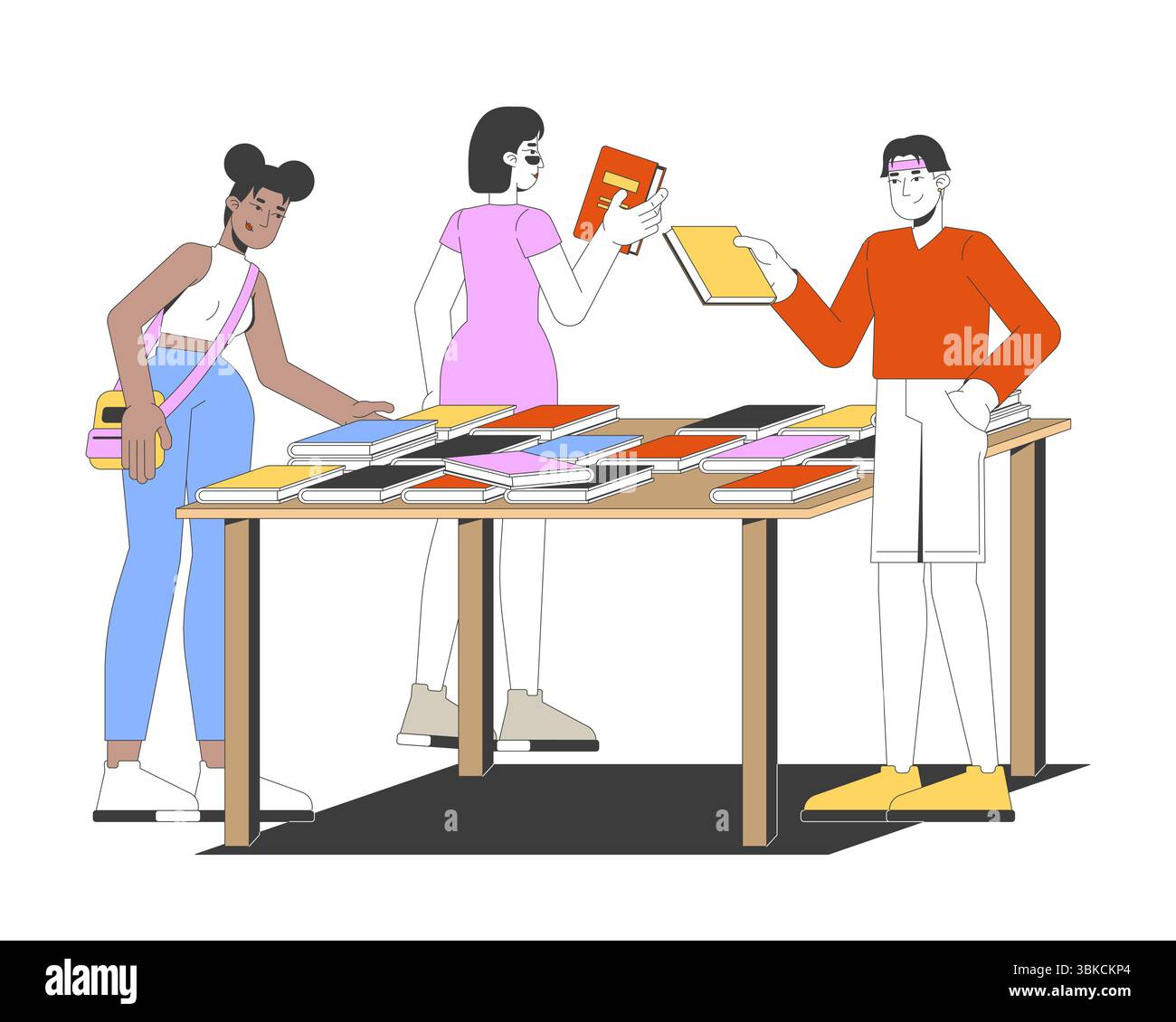 Bookshop visitors Stock Vector Images - Alamy