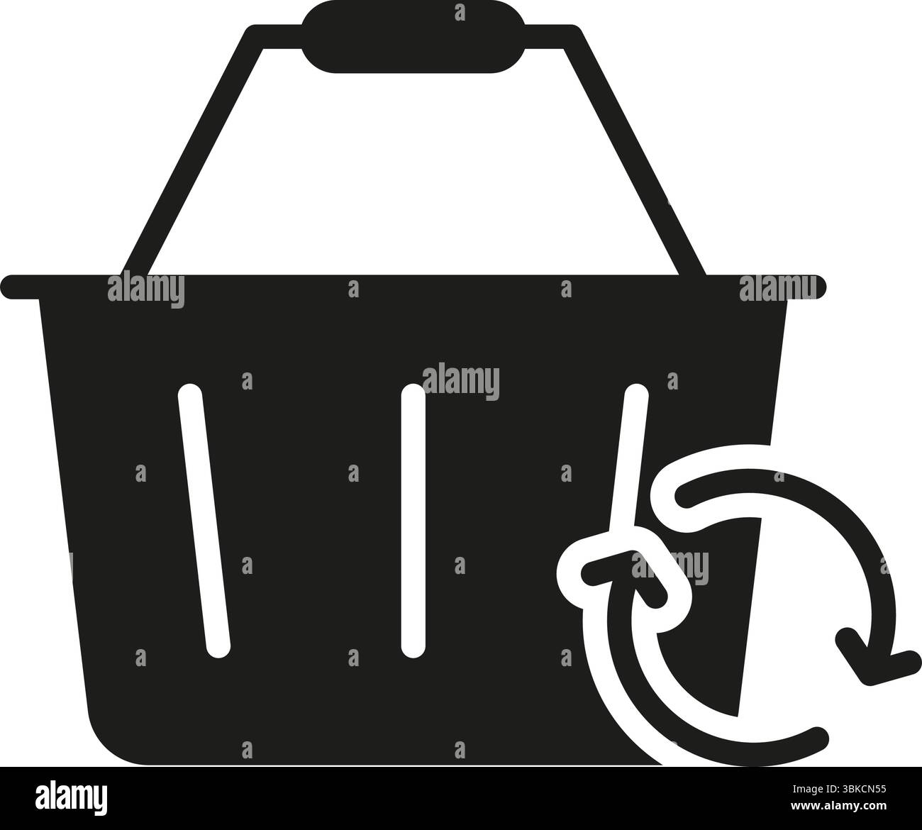 Shopping Basket With Circular Arrows Solid Icon. Sustainable Shopping ...