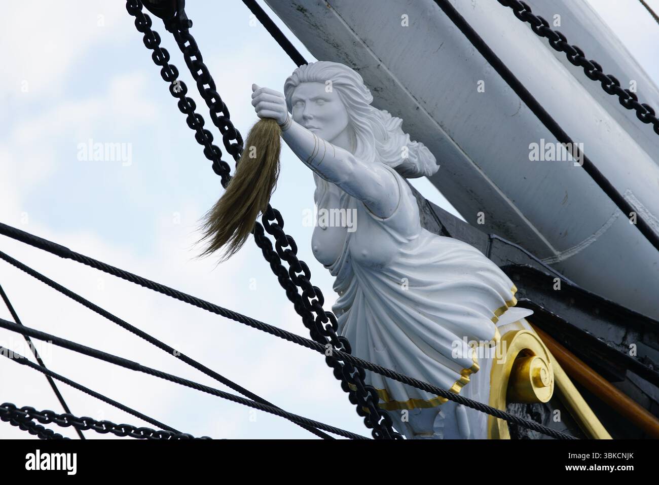 Elegant Figurehead of a Sailing Vessel Against a Bright Sky. Greenwich, London, England Stock ...
