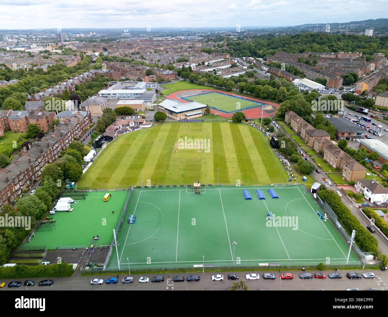 Aerial view of Clydesdale Cricket Club’s Titwood Cricket Ground at ...