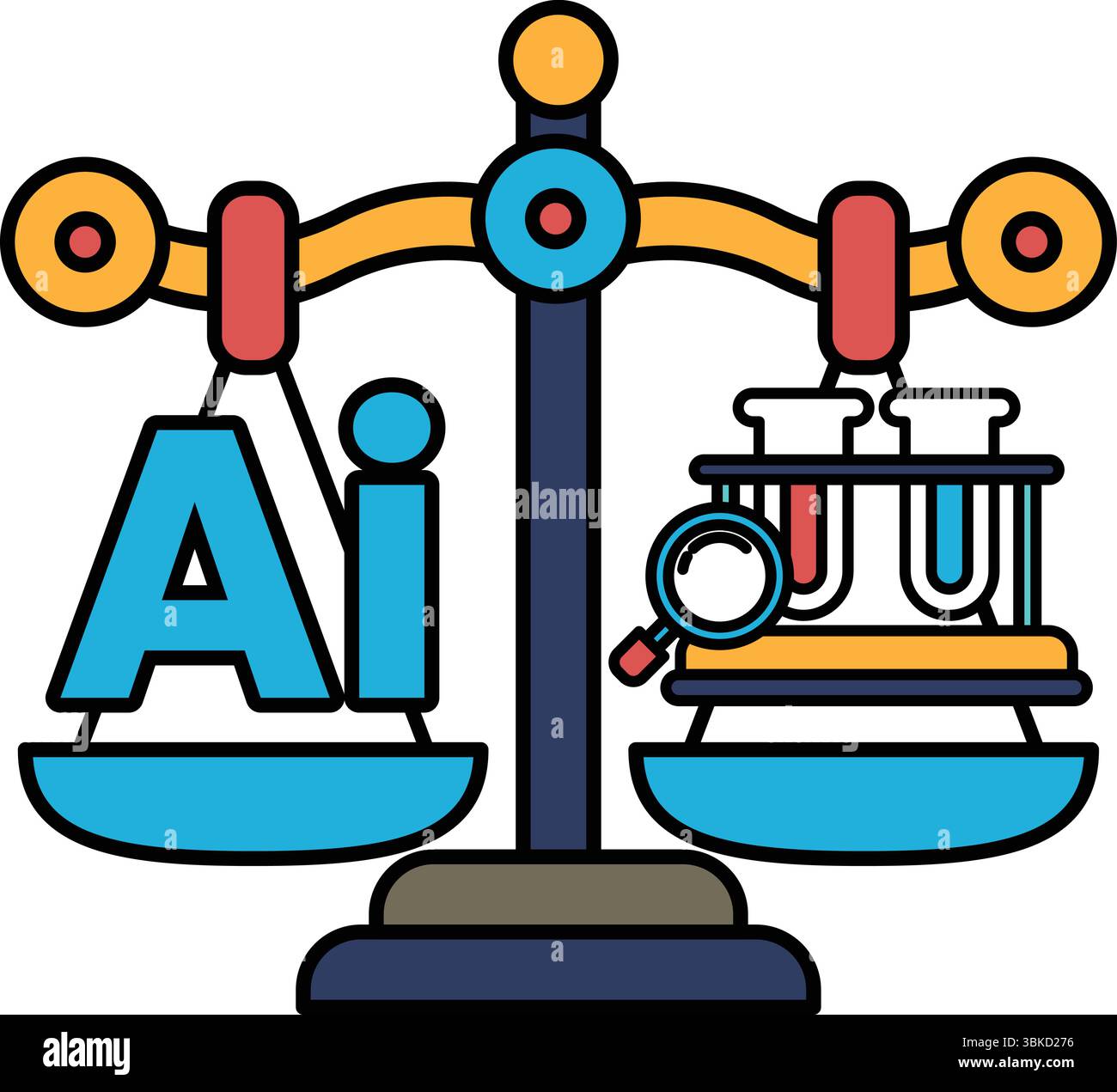 A scale with the letters AI on it. The scale is balanced with a ...